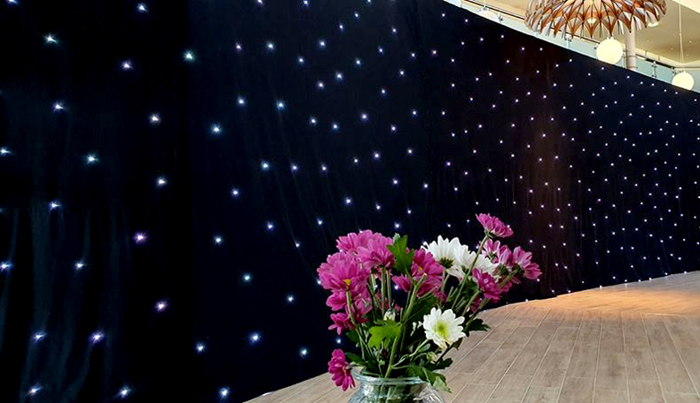 Black / White Star Cloth Hire - Lights & Audio