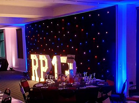 Black / White Star Cloth Hire - Lights & Audio